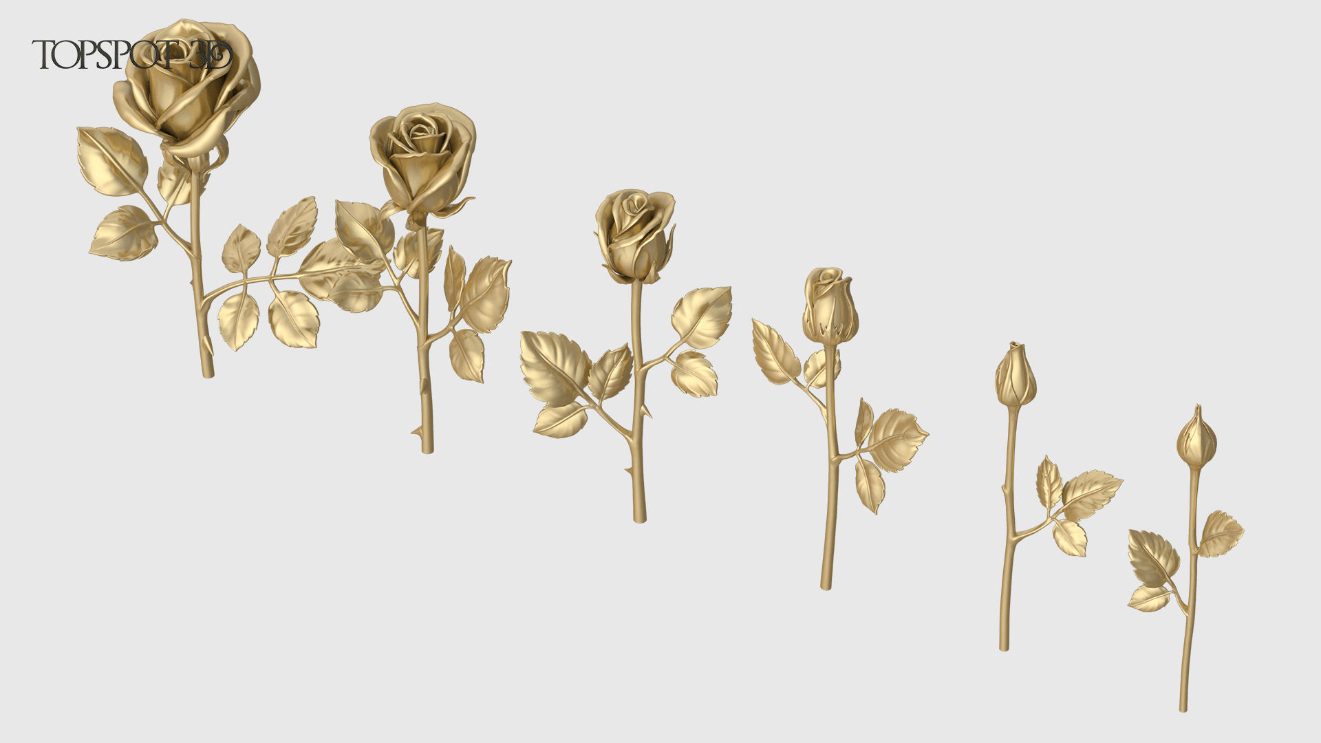 Rose Flowers Pack 3D model 3D printable | CGTrader