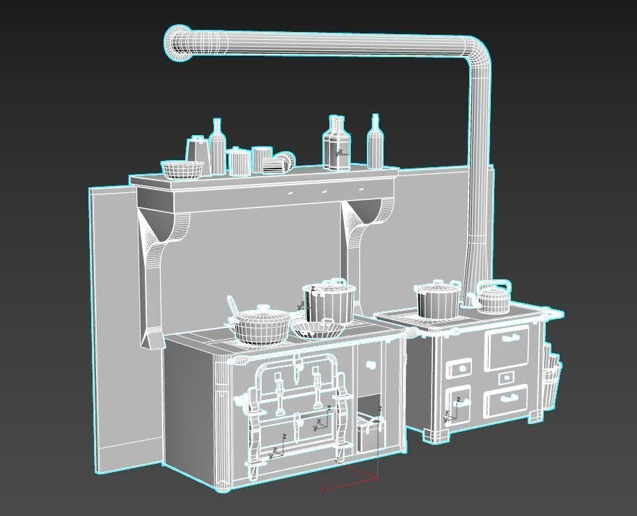 Old Stoves And Kitchenware 3D model | CGTrader