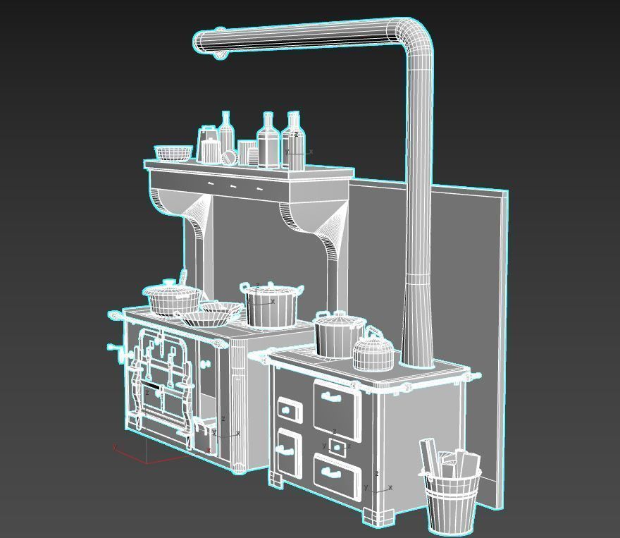 Old Stoves And Kitchenware 3D model | CGTrader