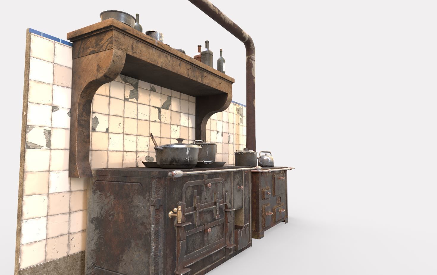 Old Stoves And Kitchenware 3D model | CGTrader