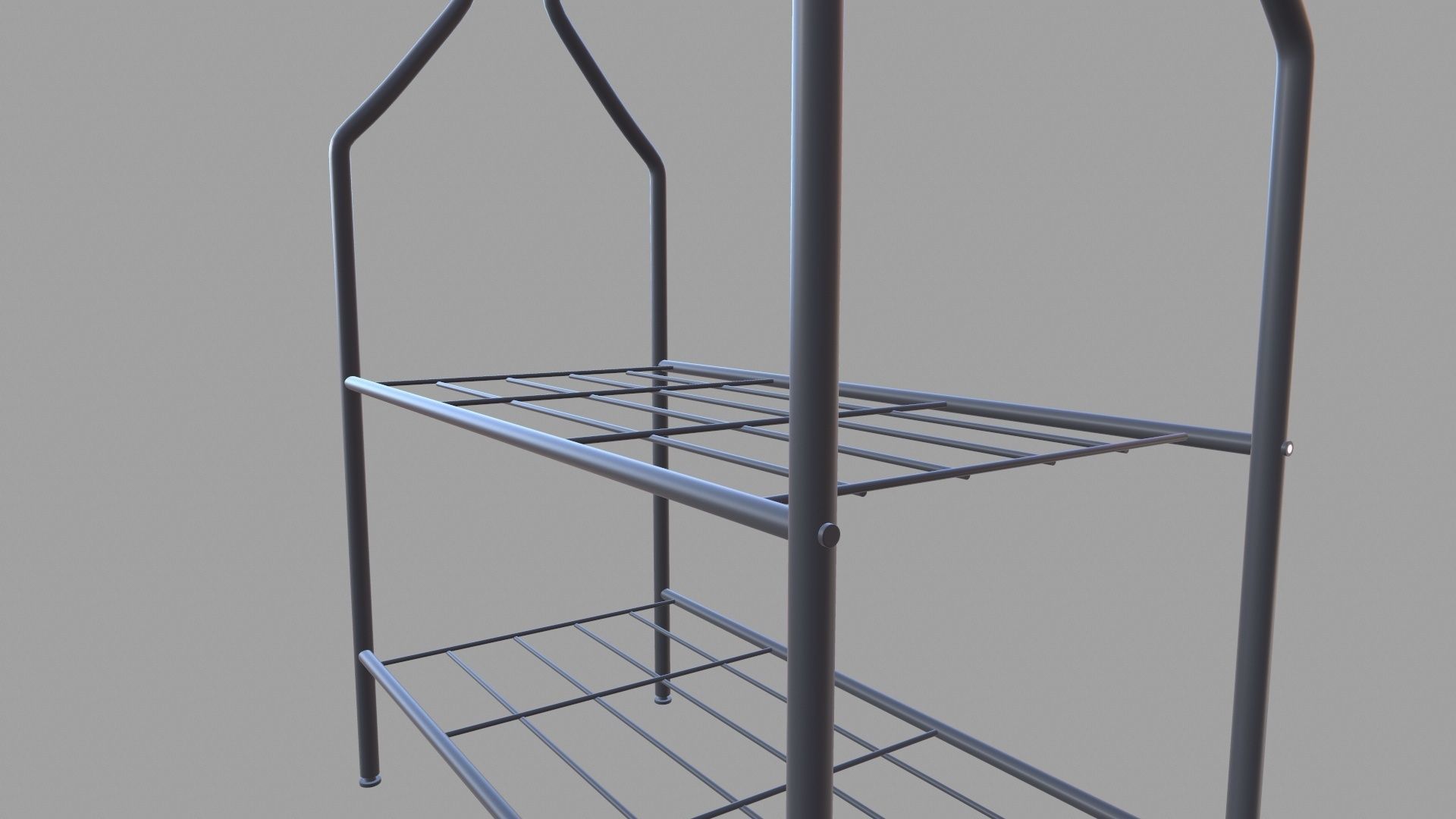 Black Metal Garment Rack 3D model | CGTrader