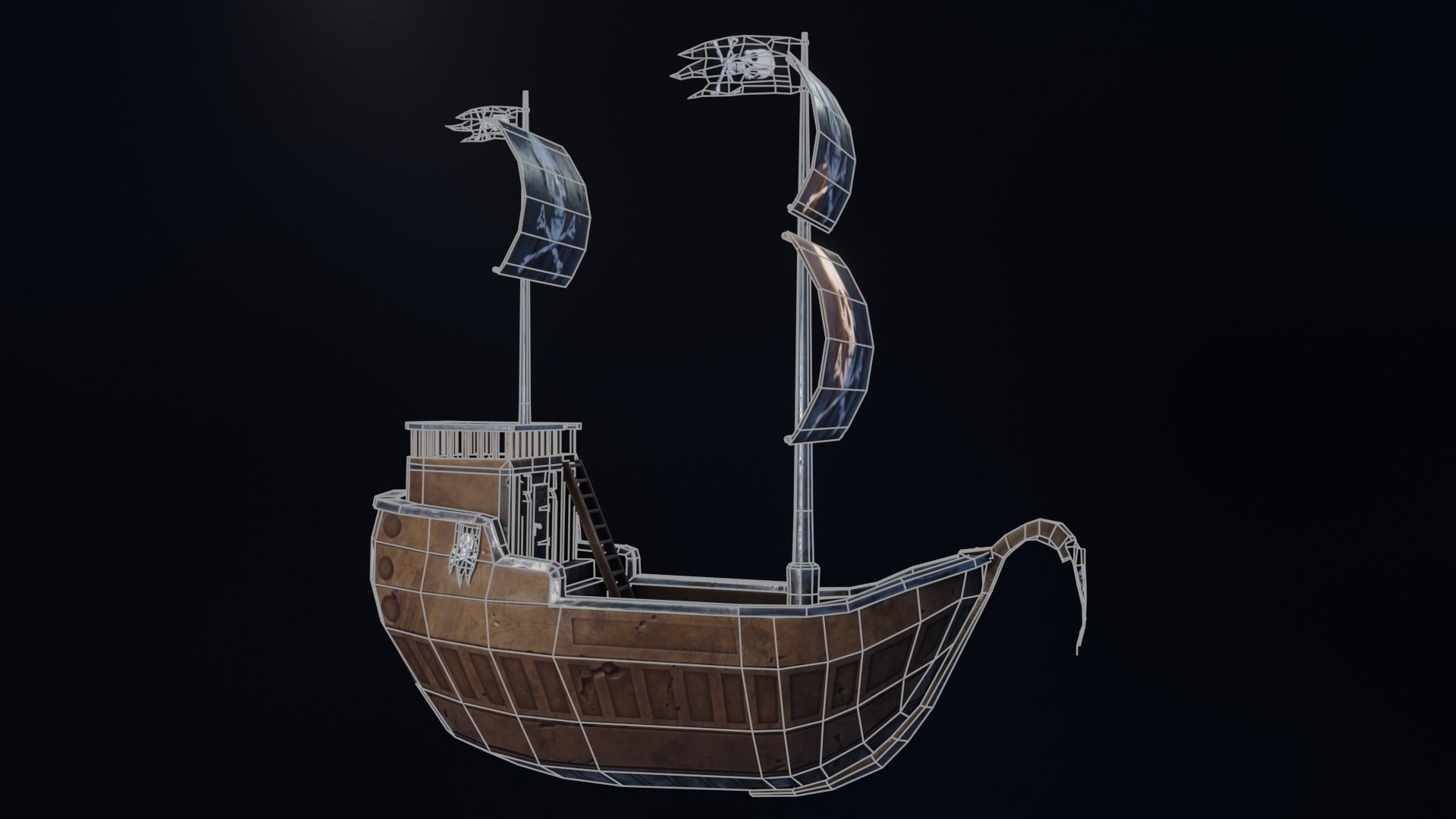 3D model Stylized Pirate Ship VR / AR / low-poly | CGTrader