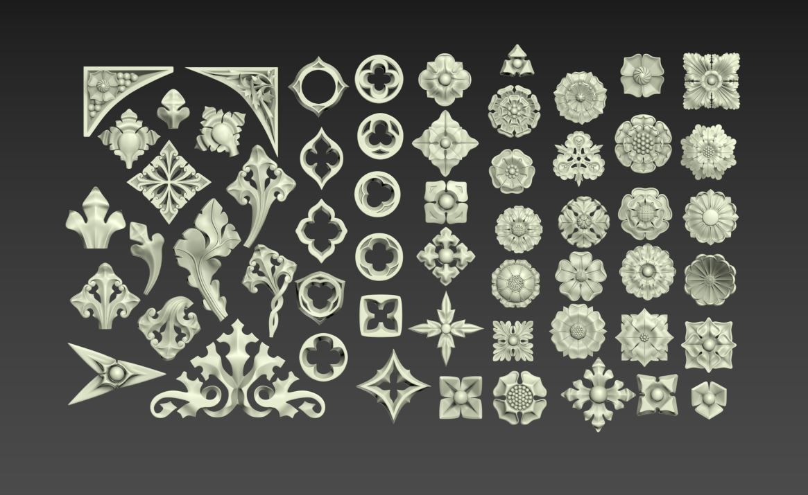 Victorian Gothic Flower Designs 3D model 3D printable | CGTrader