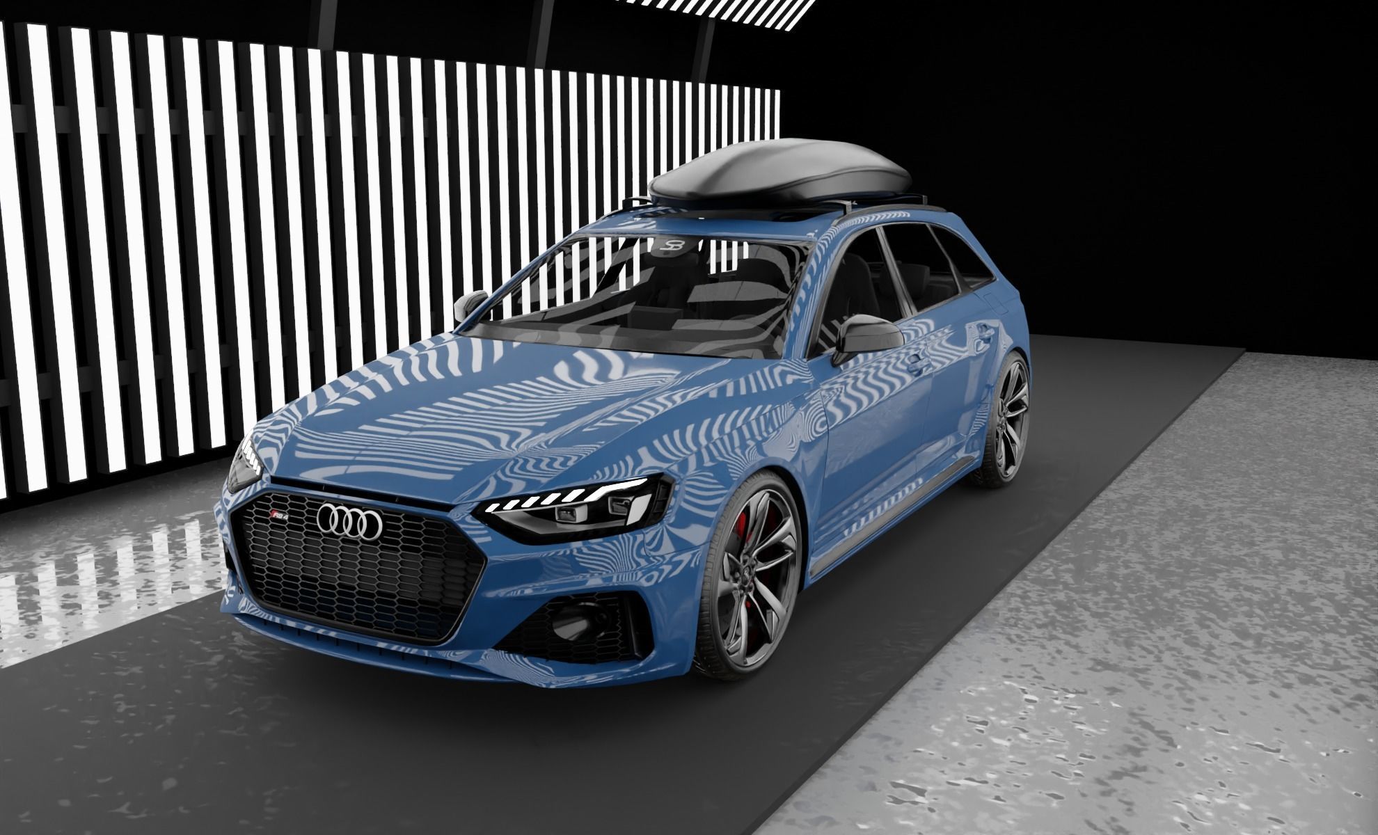 3D model Futuristic Light Car photo studio VR AR low-poly 3d model VR ...