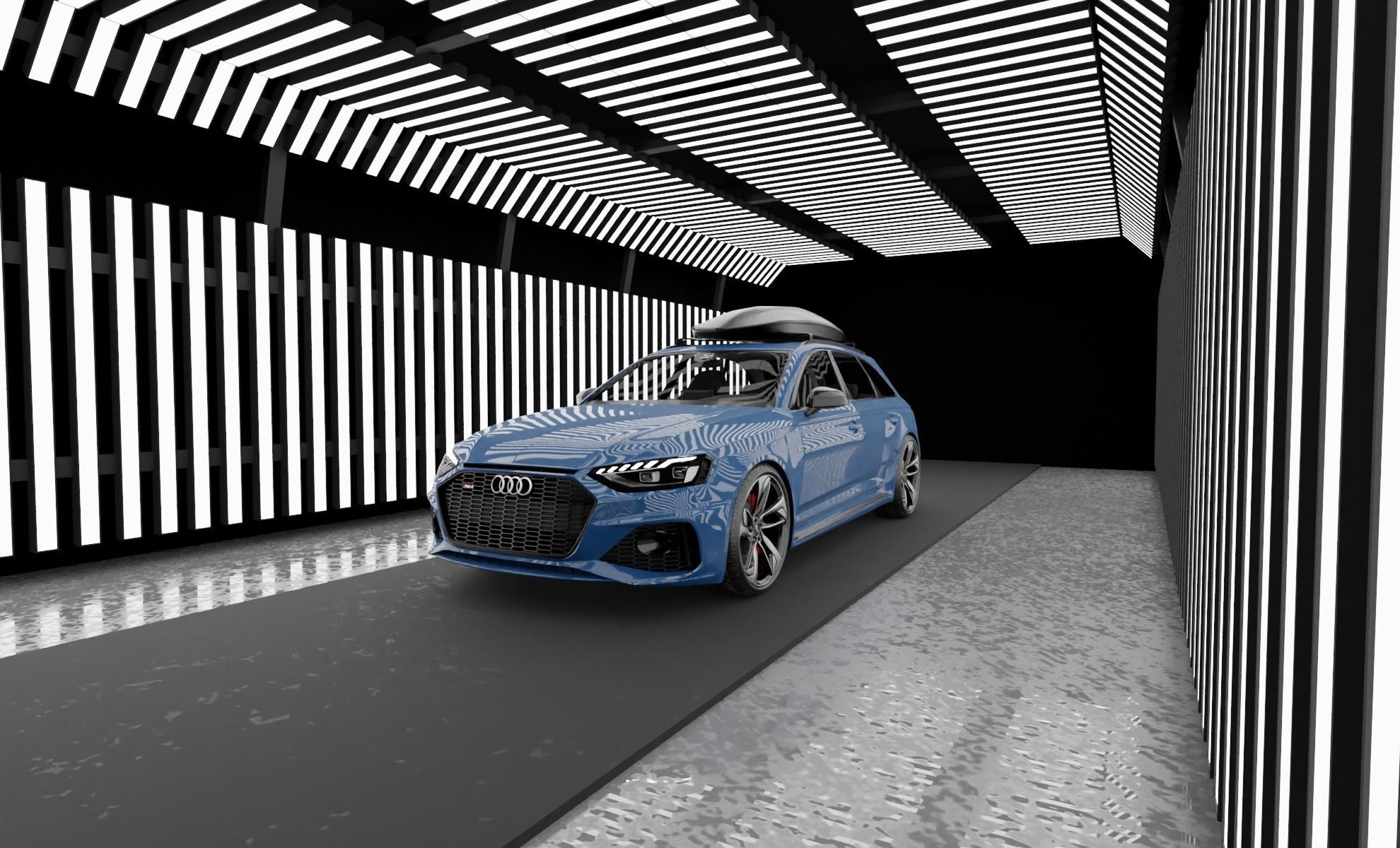 3D model Futuristic Light Car photo studio VR AR low-poly 3d model VR ...