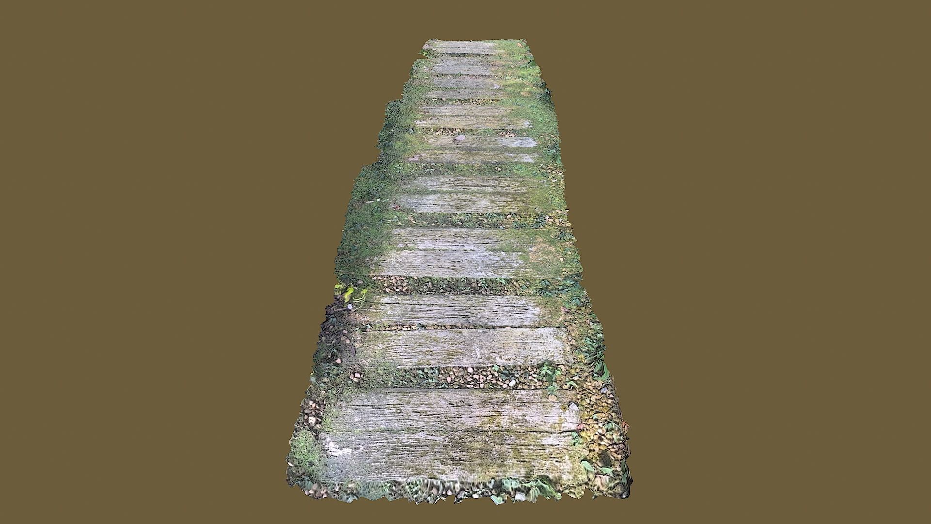 3D model Walkway with moss VR / AR / low-poly | CGTrader