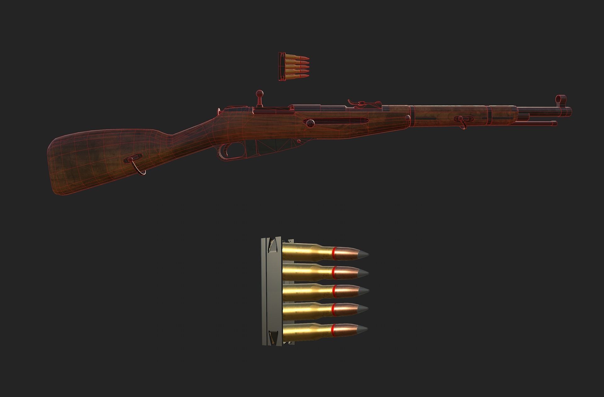 3D model Mosin Nagant VR / AR / low-poly | CGTrader