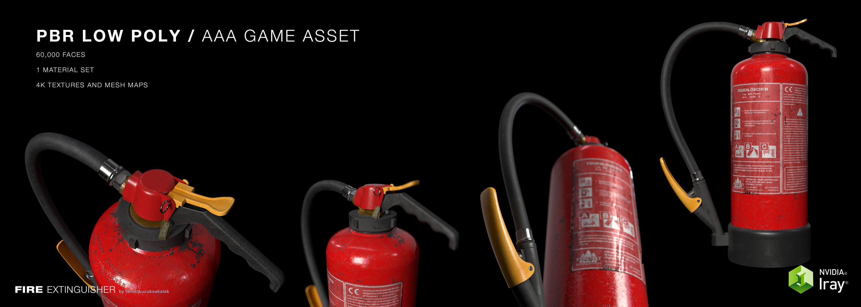 3D model RUSTY CO2 FIRE EXTINGUISHER - GAME READY - LOW POLY - PBR VR ...