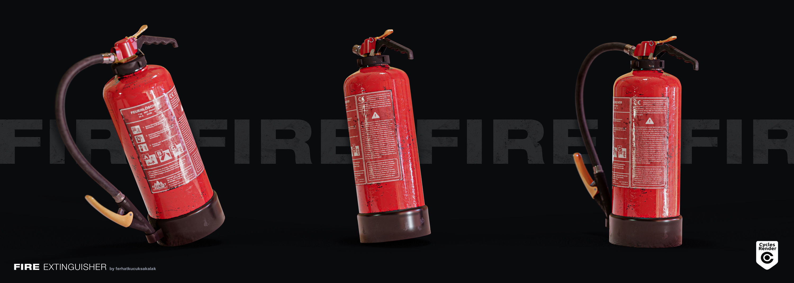 3D model RUSTY CO2 FIRE EXTINGUISHER - GAME READY - LOW POLY - PBR VR ...