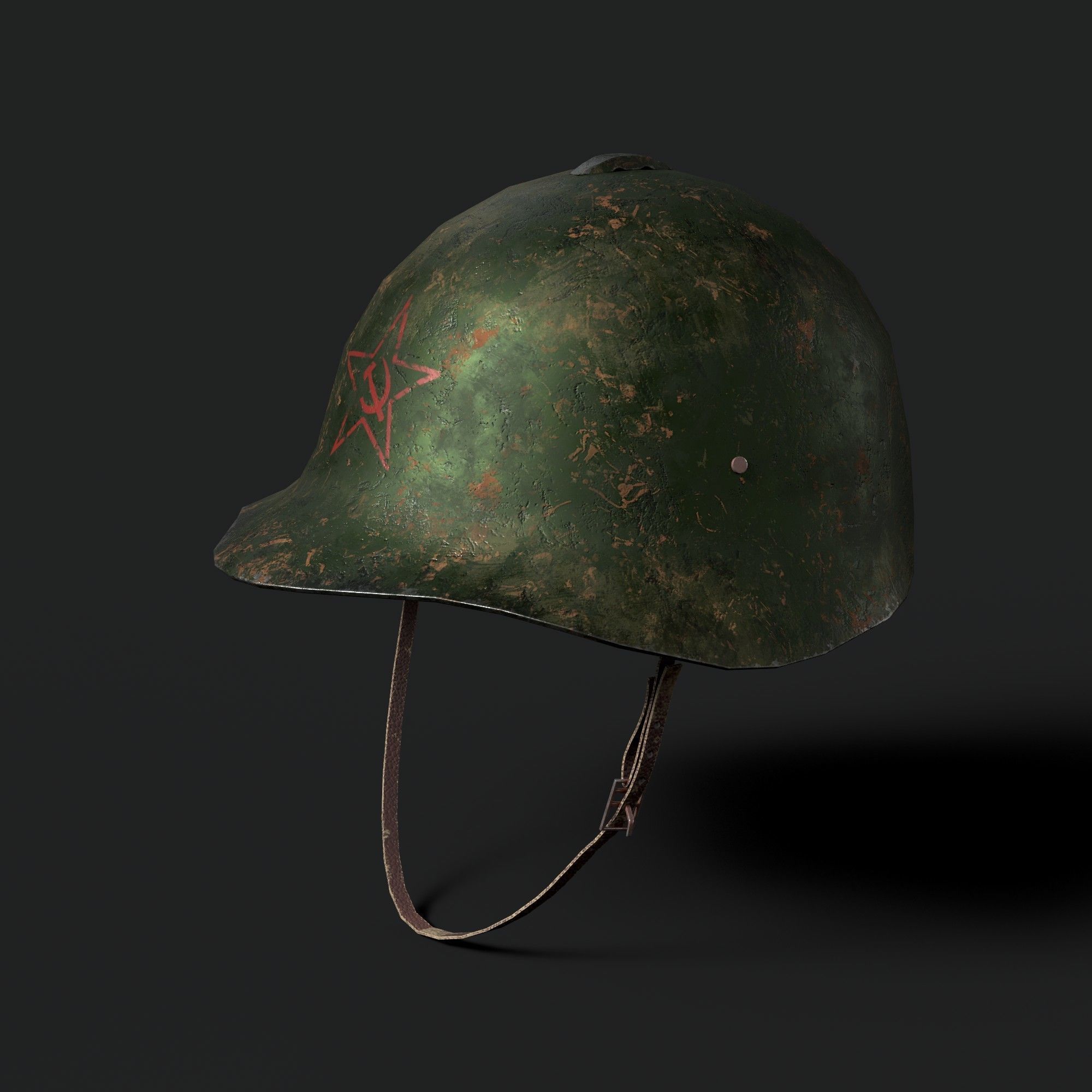 3D model Soviet WW Helmet SSH 36 VR / AR / low-poly | CGTrader