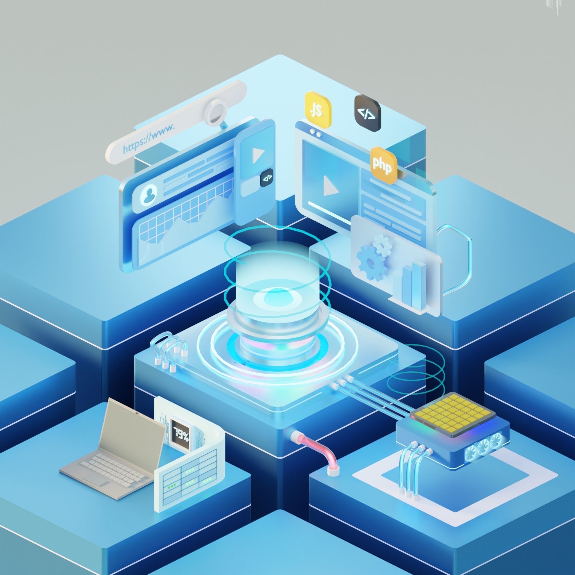 Web Development Modern And Professional Web Design Concept 3d Model Cgtrader