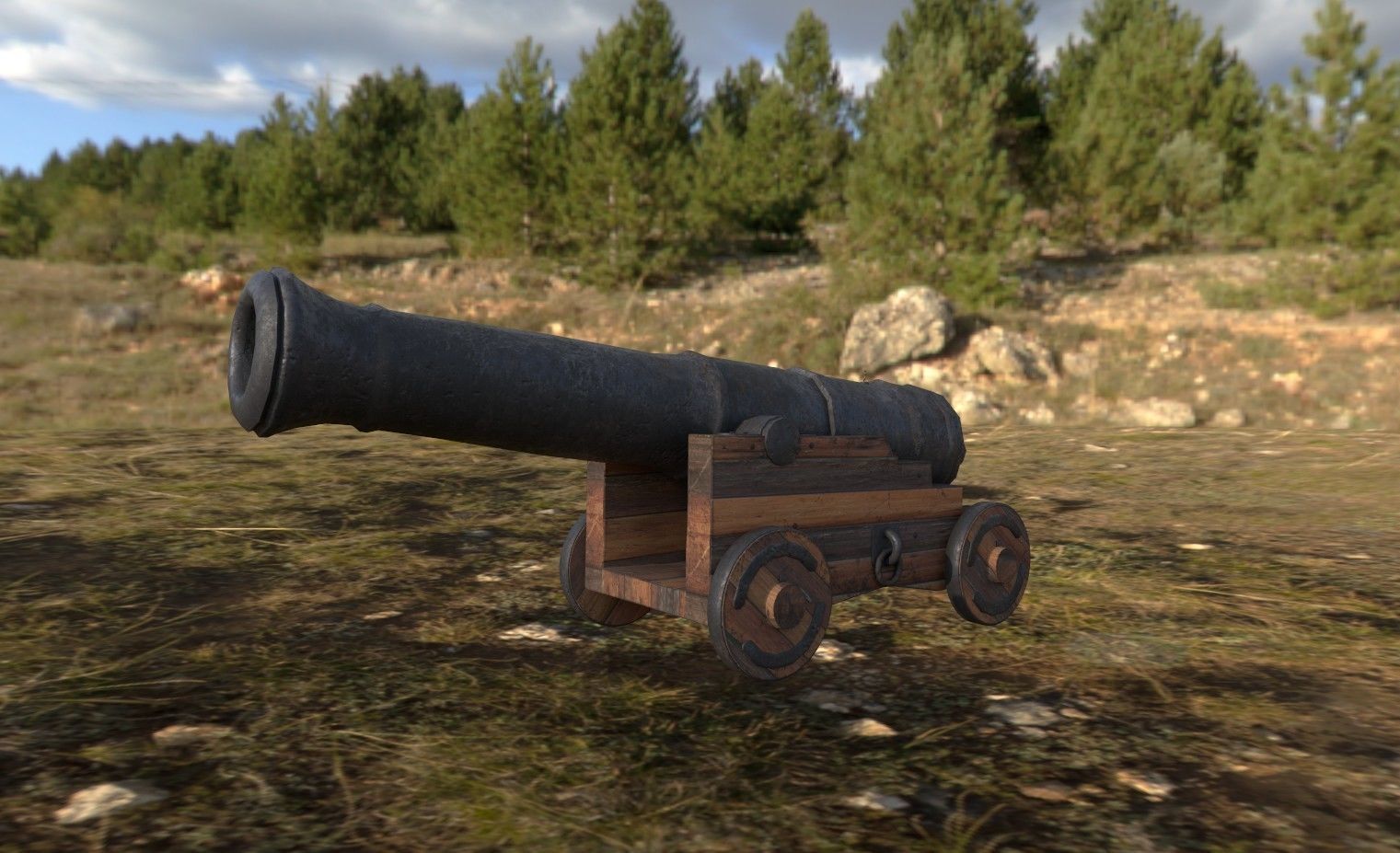 3D model Weathered Cannon VR / AR / low-poly | CGTrader