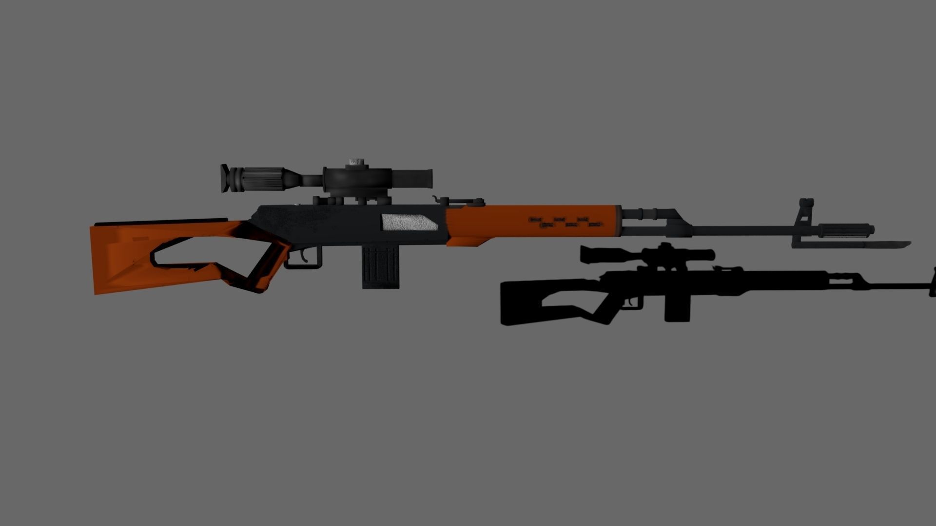 3D model Russian SVD Dragunov Modeled in Blender and Rendered in Maya ...