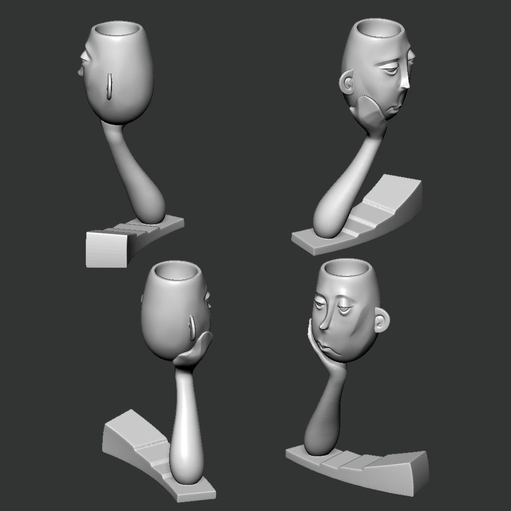 Face Vase Unimpressed Boy for 3D print 3D model 3D printable | CGTrader