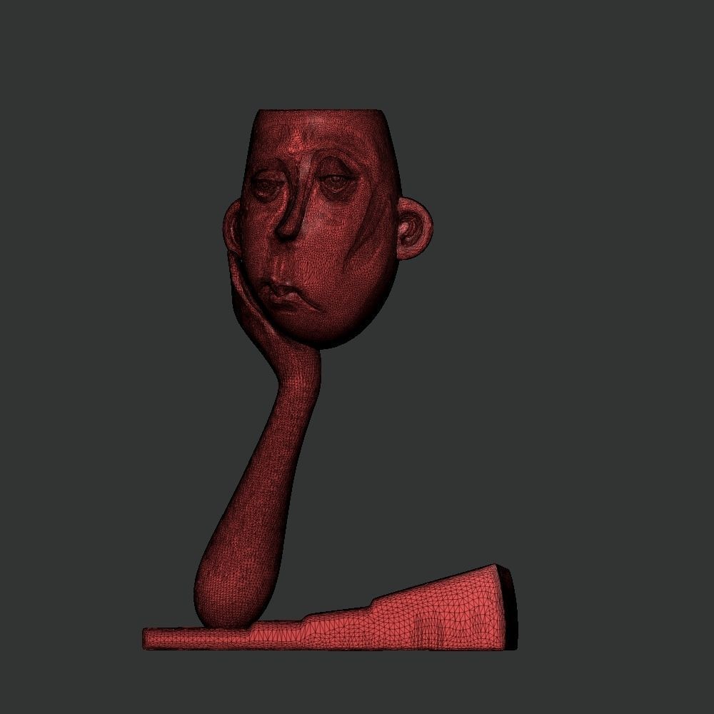 Face Vase Unimpressed Boy for 3D print 3D model 3D printable | CGTrader