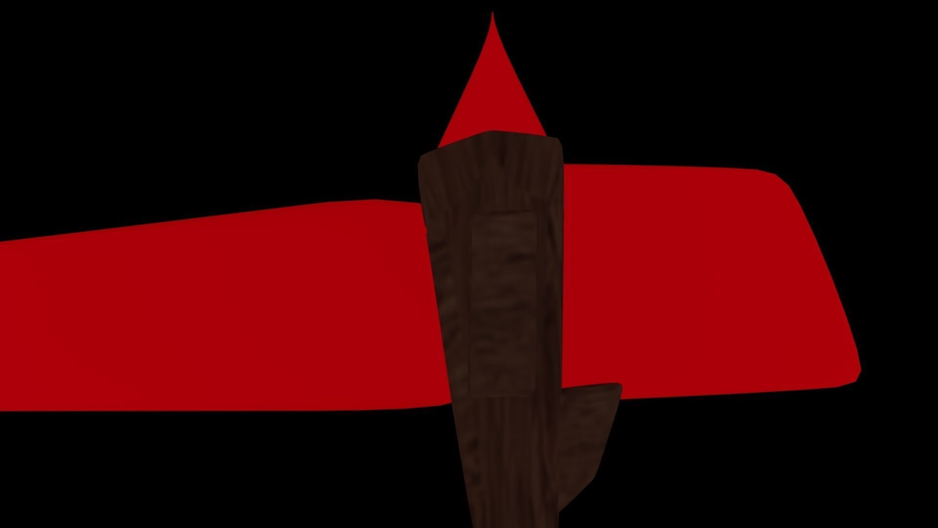 3D model Bright Red Wooden Scythe Made in Blender and Rendered in Maya ...