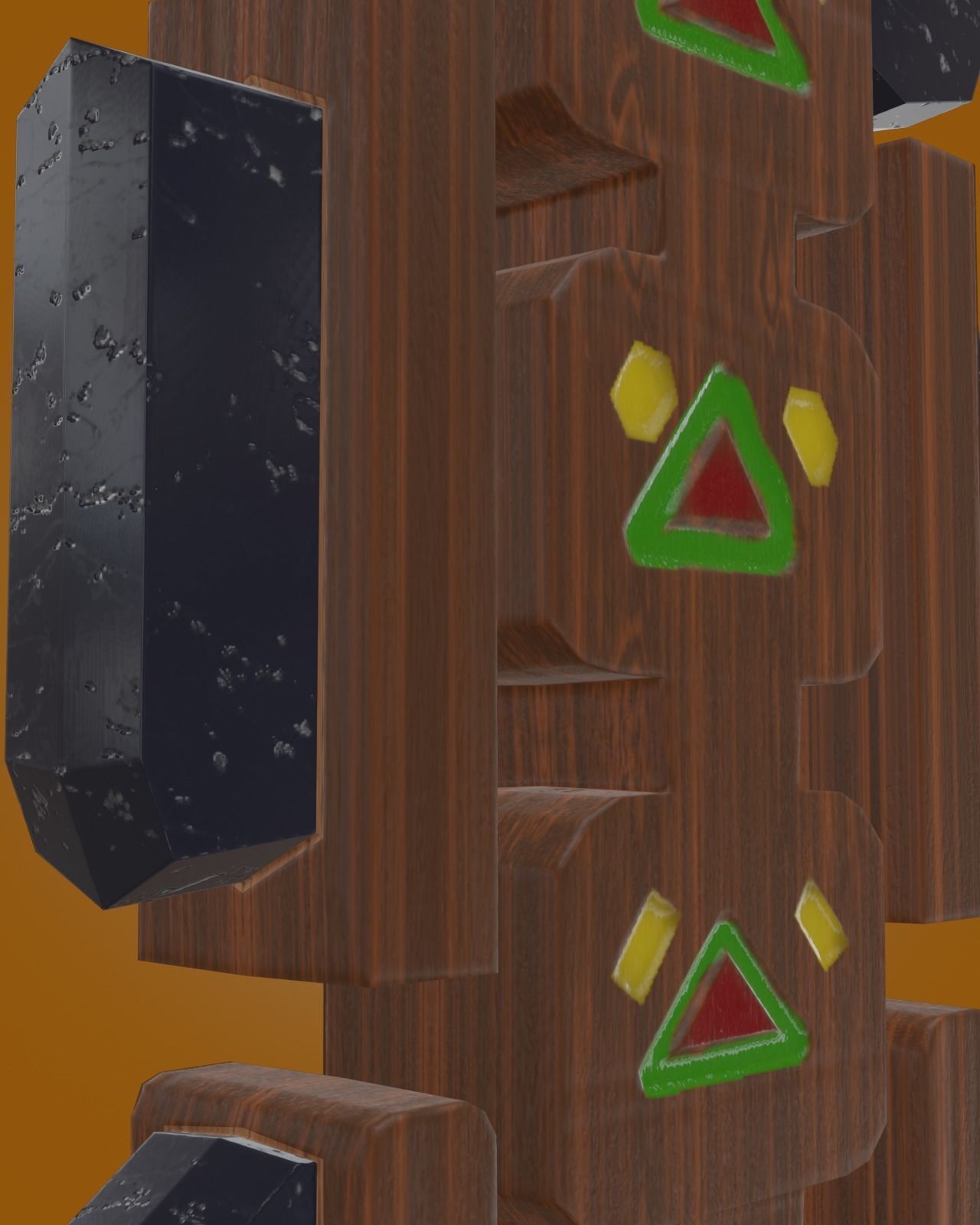 3D model Wooden sword stylized PBR low poly game ready VR / AR / low ...