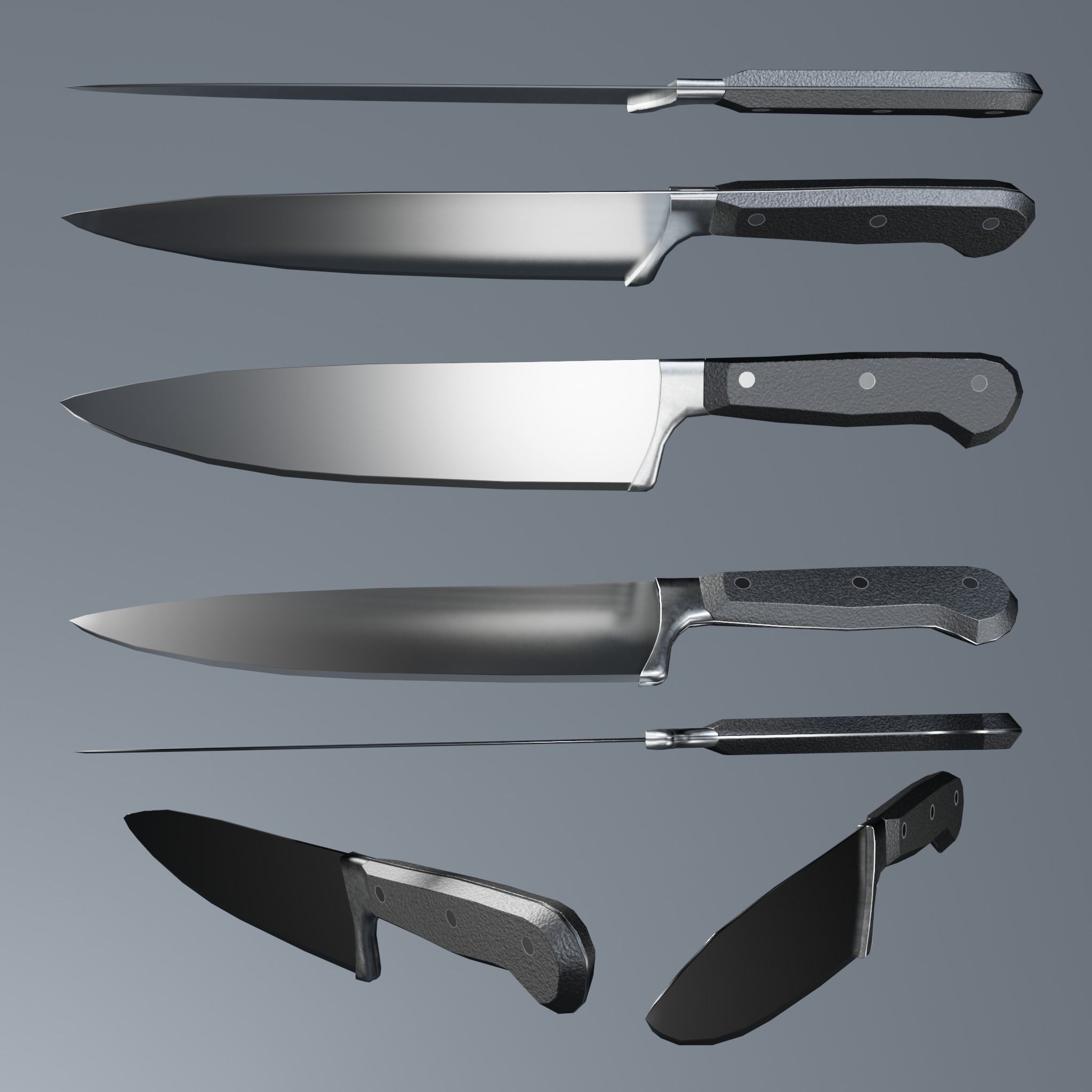 Kitchen Knife 3D Low-poly PBR model free VR / AR / low-poly 3D model ...