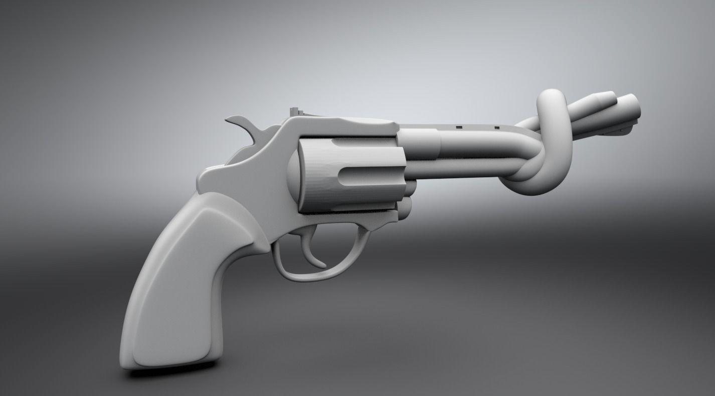 Twisted revolver 3D model 3D printable | CGTrader