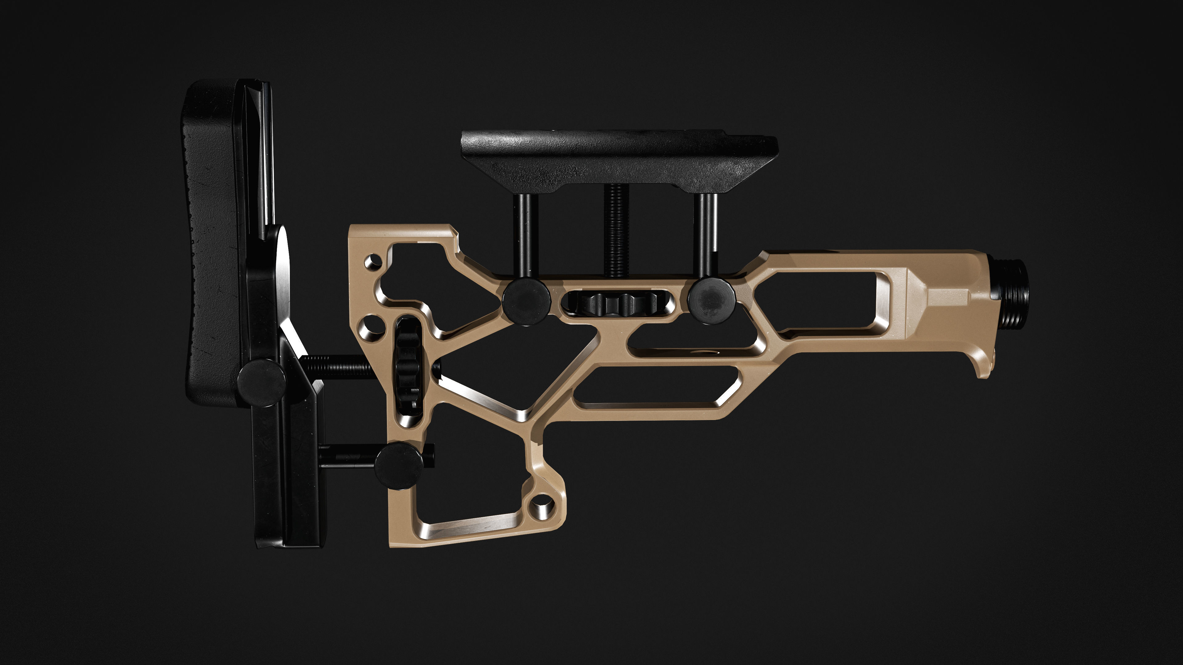 3D model MDT SRS- Skeleton Rifle Buttstock VR / AR / low-poly | CGTrader