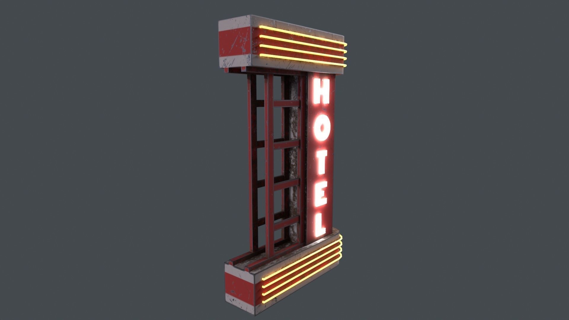 3D model Neon Hotel Sign 3D Model VR / AR / low-poly | CGTrader