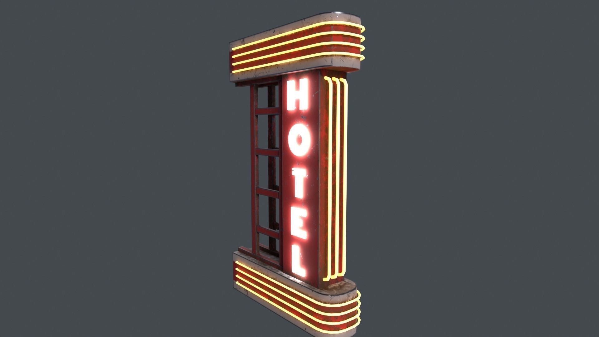 3D model Neon Hotel Sign 3D Model VR / AR / low-poly | CGTrader