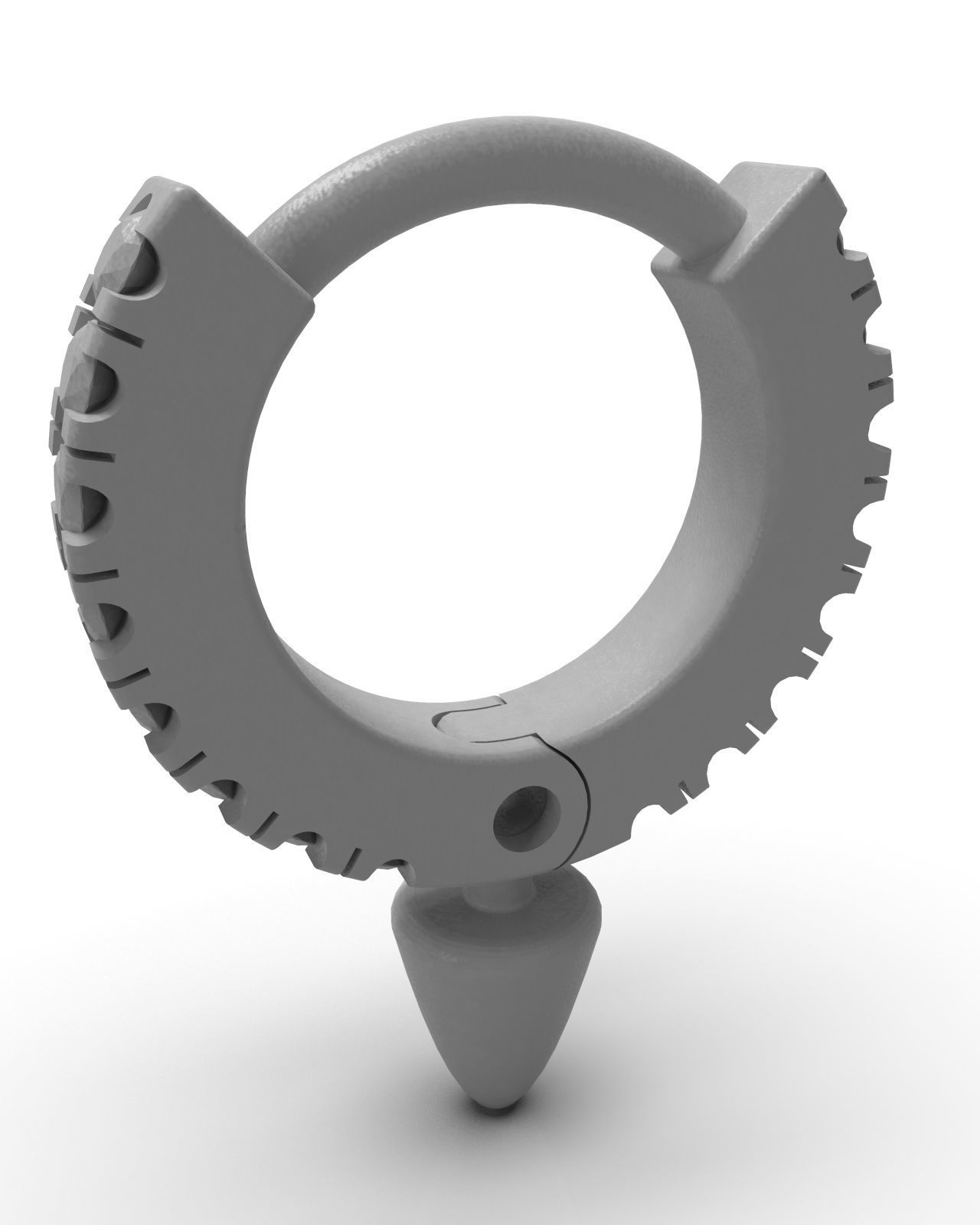 Earring piercing-nose septum ring 7 mm with gems and thorn 3D model 3D ...