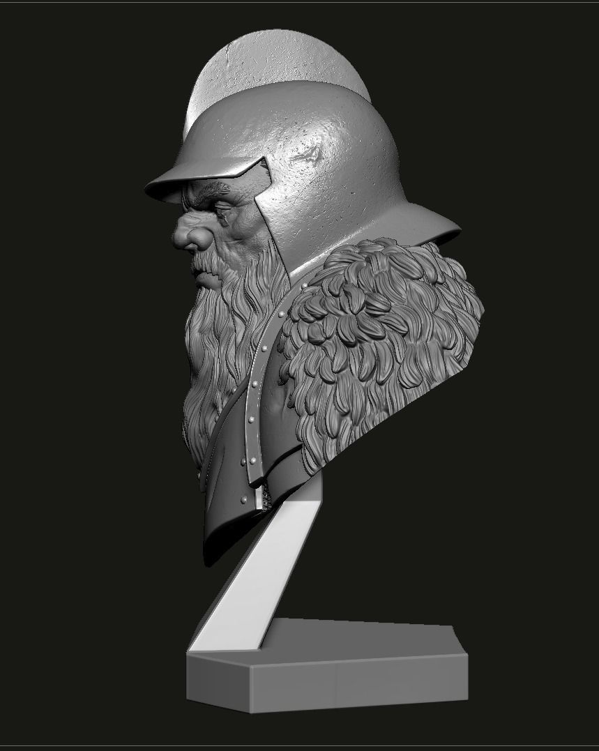 Dwarf veteran bust 3D model 3D printable | CGTrader