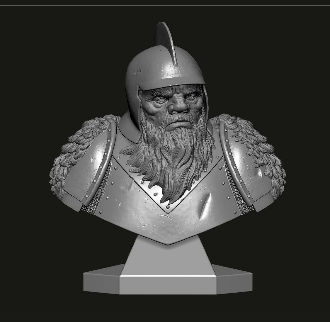 Dwarf veteran bust 3D model 3D printable | CGTrader