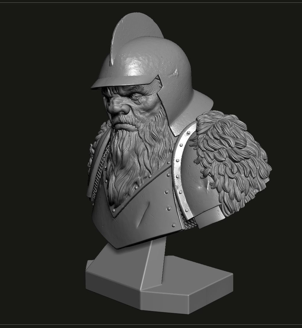 Dwarf veteran bust 3D model 3D printable | CGTrader