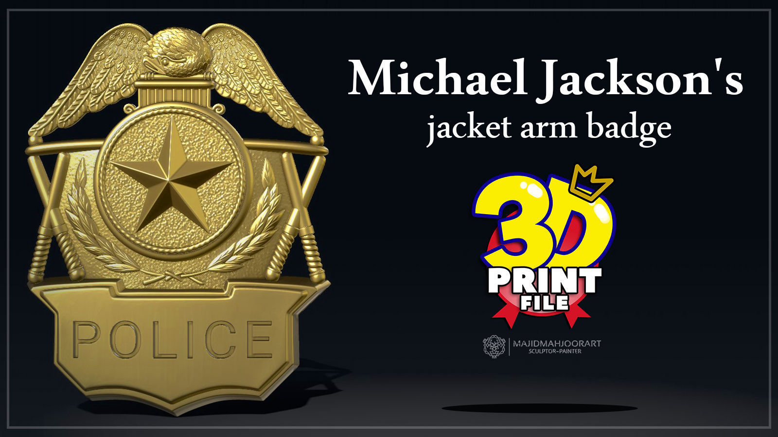 3D print models of MichaelJacksons jacket arm badges- SuperBowl 3D ...