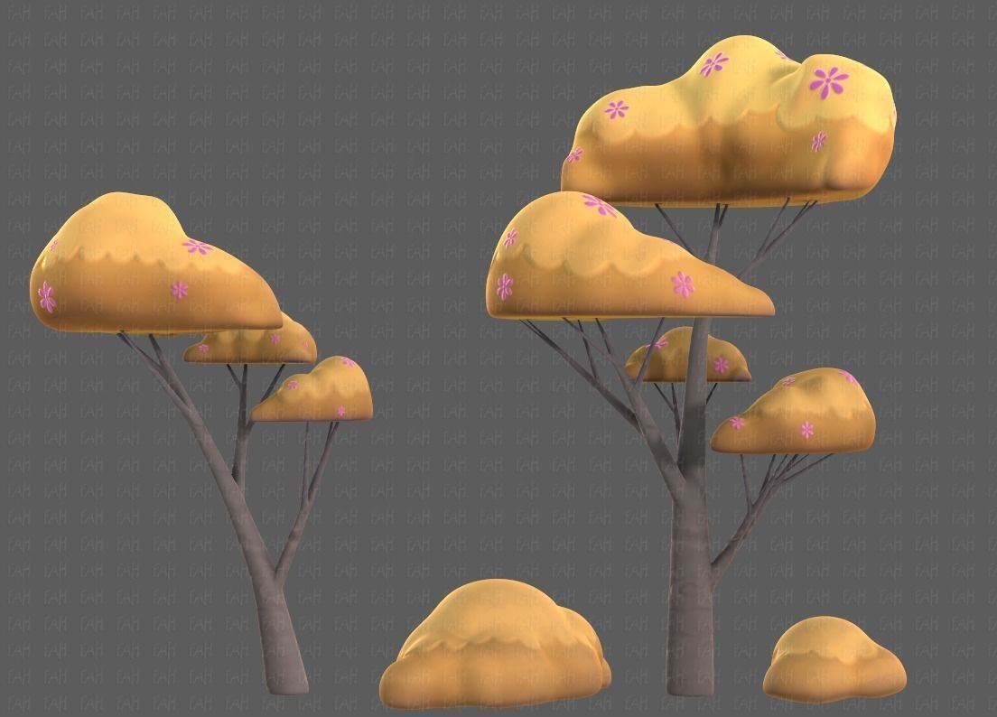 3D model Trees Cartoon V25 VR / AR / low-poly | CGTrader