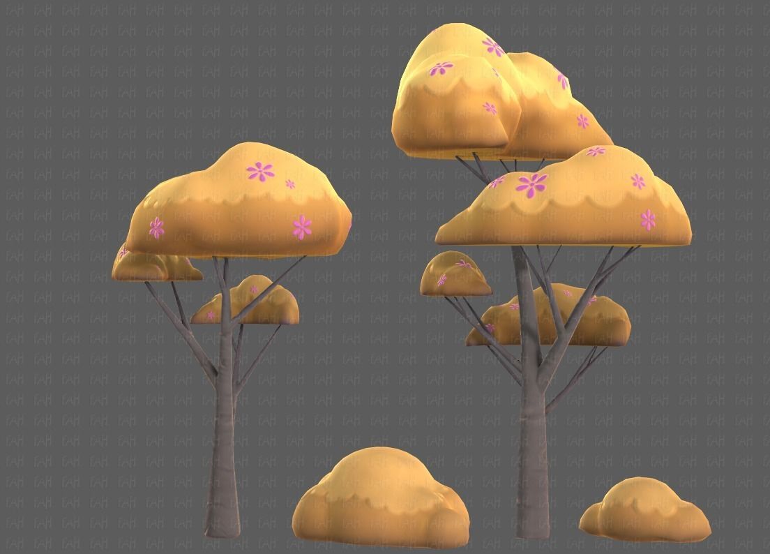3D model Trees Cartoon V25 VR / AR / low-poly | CGTrader