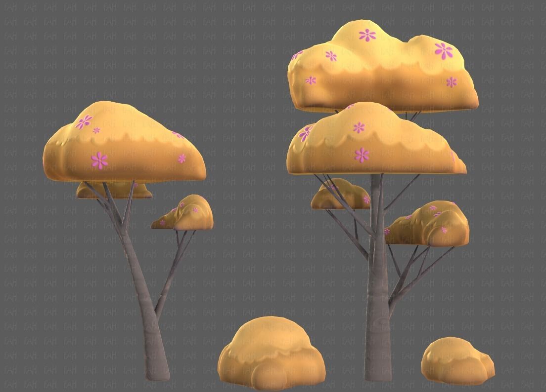 3D model Trees Cartoon V25 VR / AR / low-poly | CGTrader