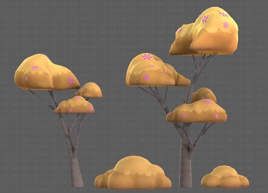 3D model Trees Cartoon V25 VR / AR / low-poly | CGTrader