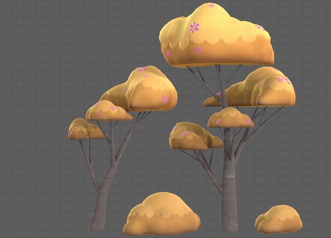 3D model Trees Cartoon V25 VR / AR / low-poly | CGTrader