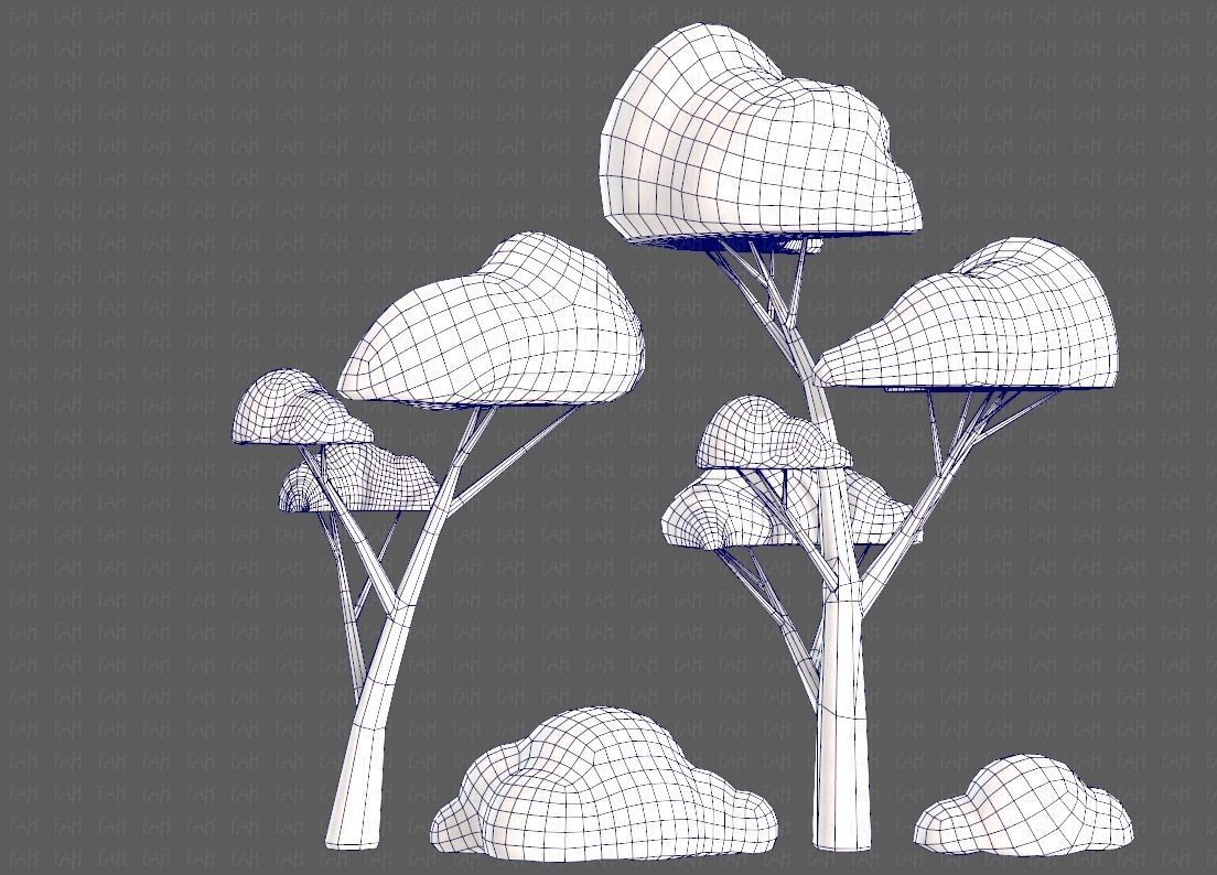3D model Trees Cartoon V25 VR / AR / low-poly | CGTrader