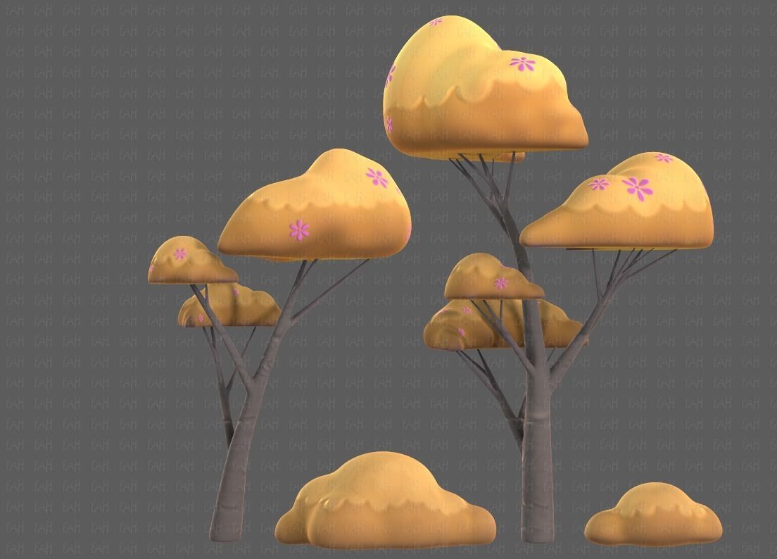 3D model Trees Cartoon V25 VR / AR / low-poly | CGTrader