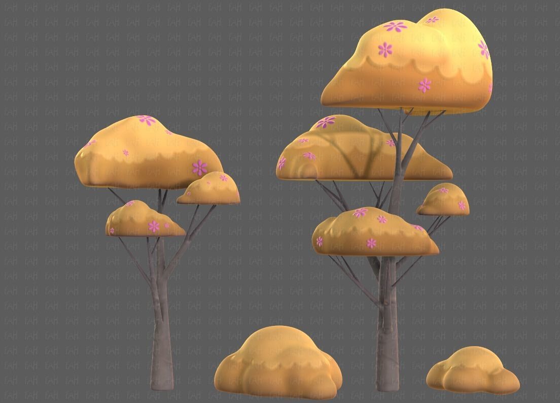 3D model Trees Cartoon V25 VR / AR / low-poly | CGTrader