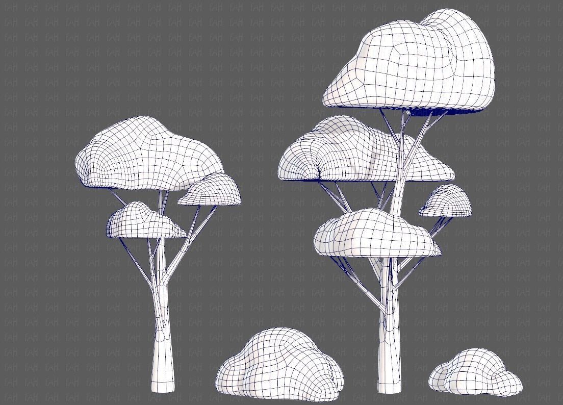 3D model Trees Cartoon V25 VR / AR / low-poly | CGTrader
