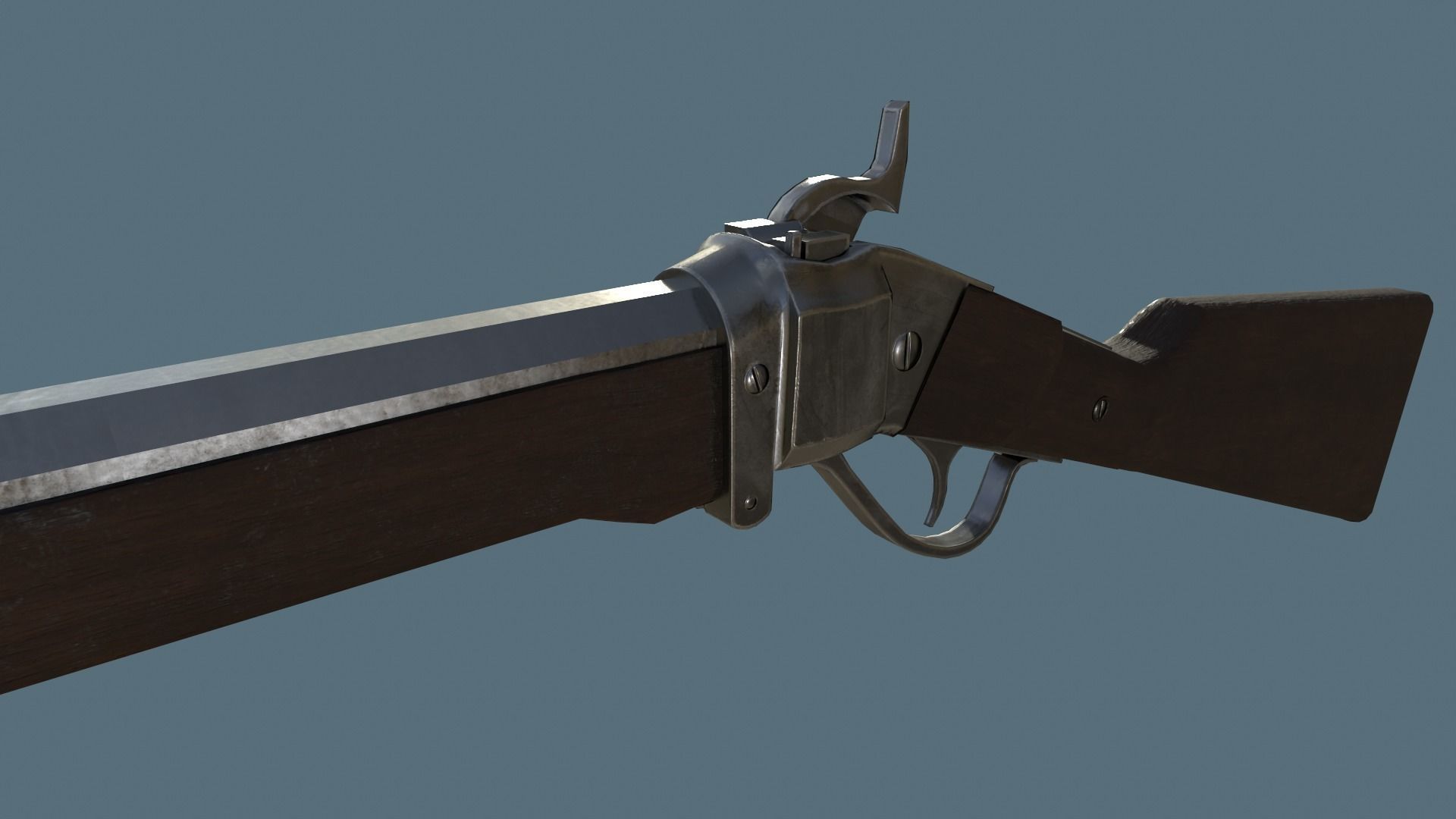3D model Sharps rifle simple low-poly model VR / AR / low-poly | CGTrader