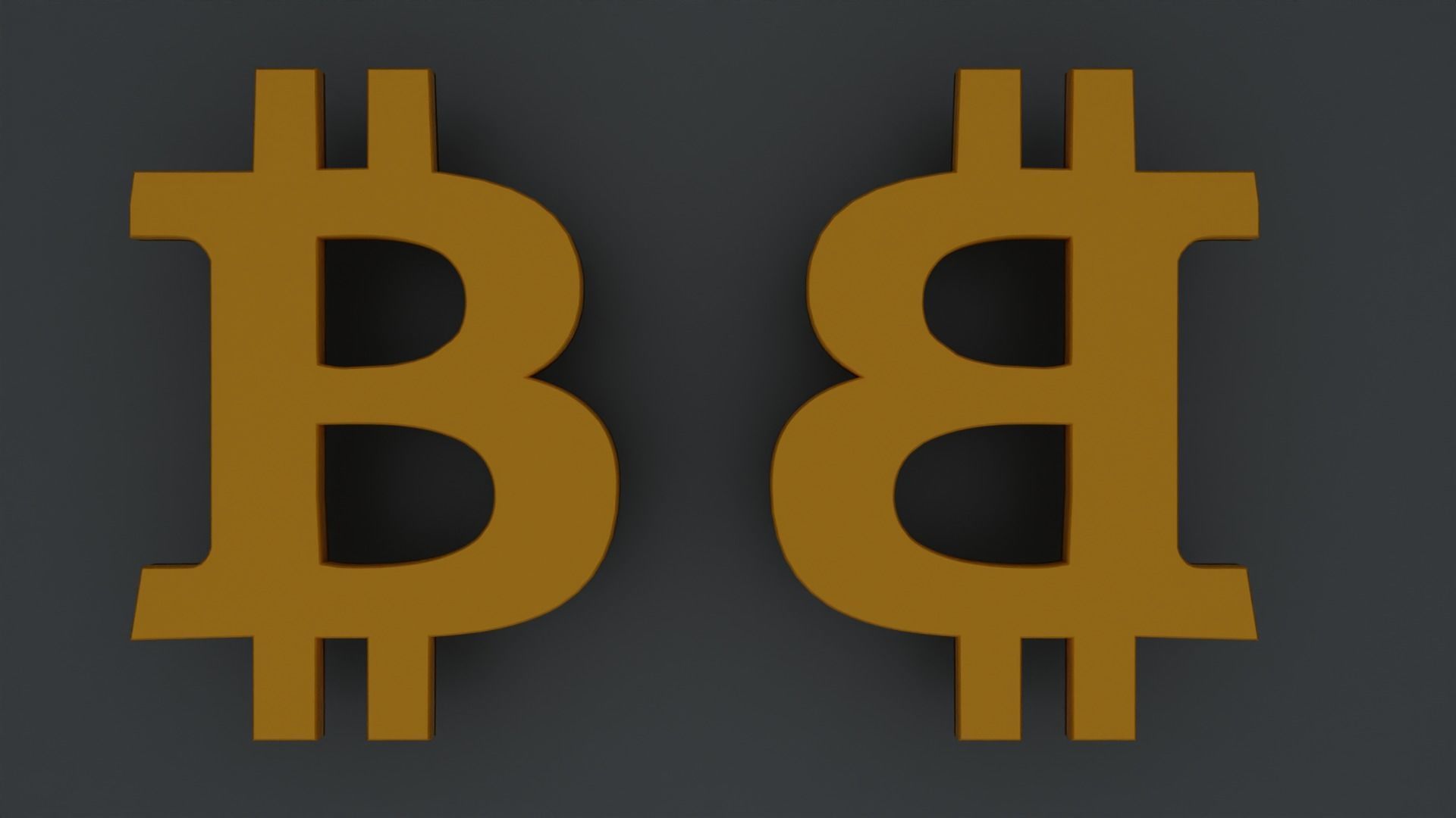 3D model Gold Bitcoin icon logo VR / AR / low-poly | CGTrader