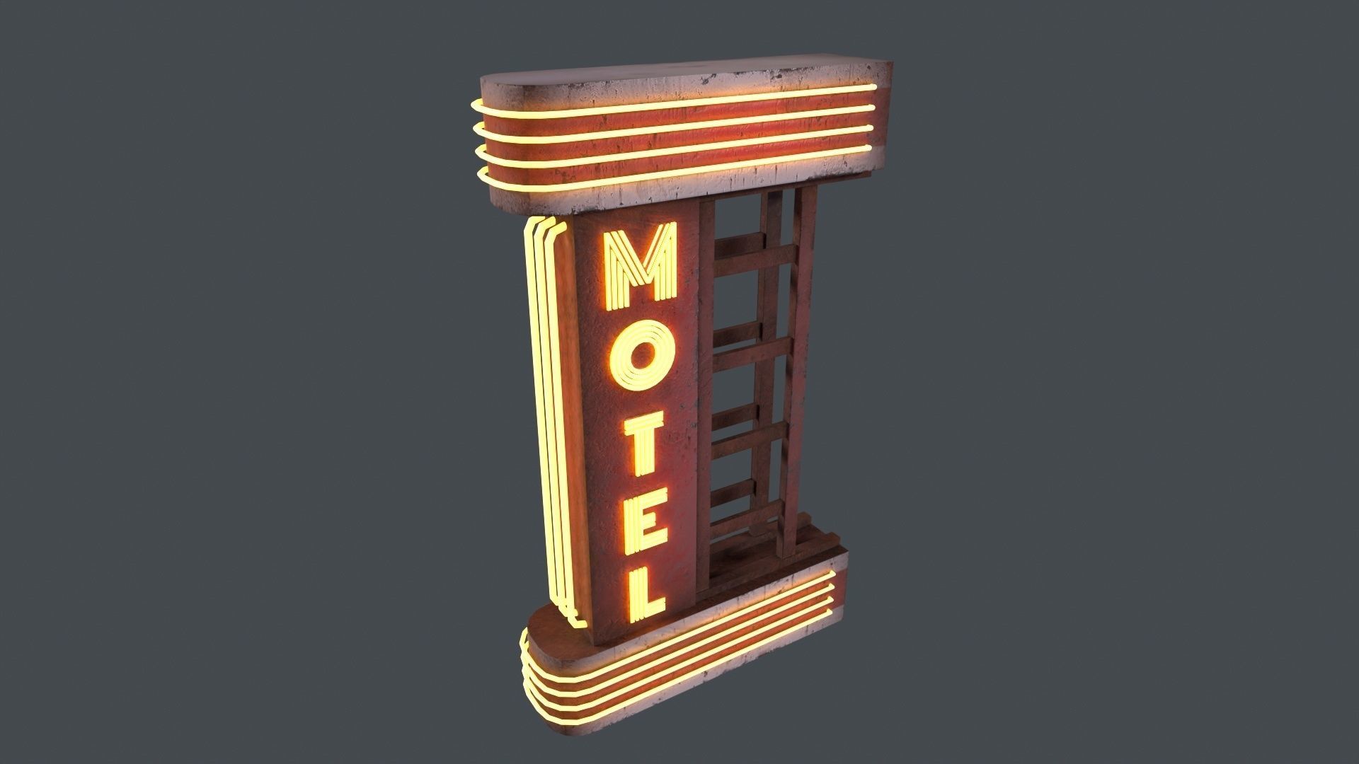 3D model Neon Motel Sign 3D Model VR / AR / low-poly | CGTrader