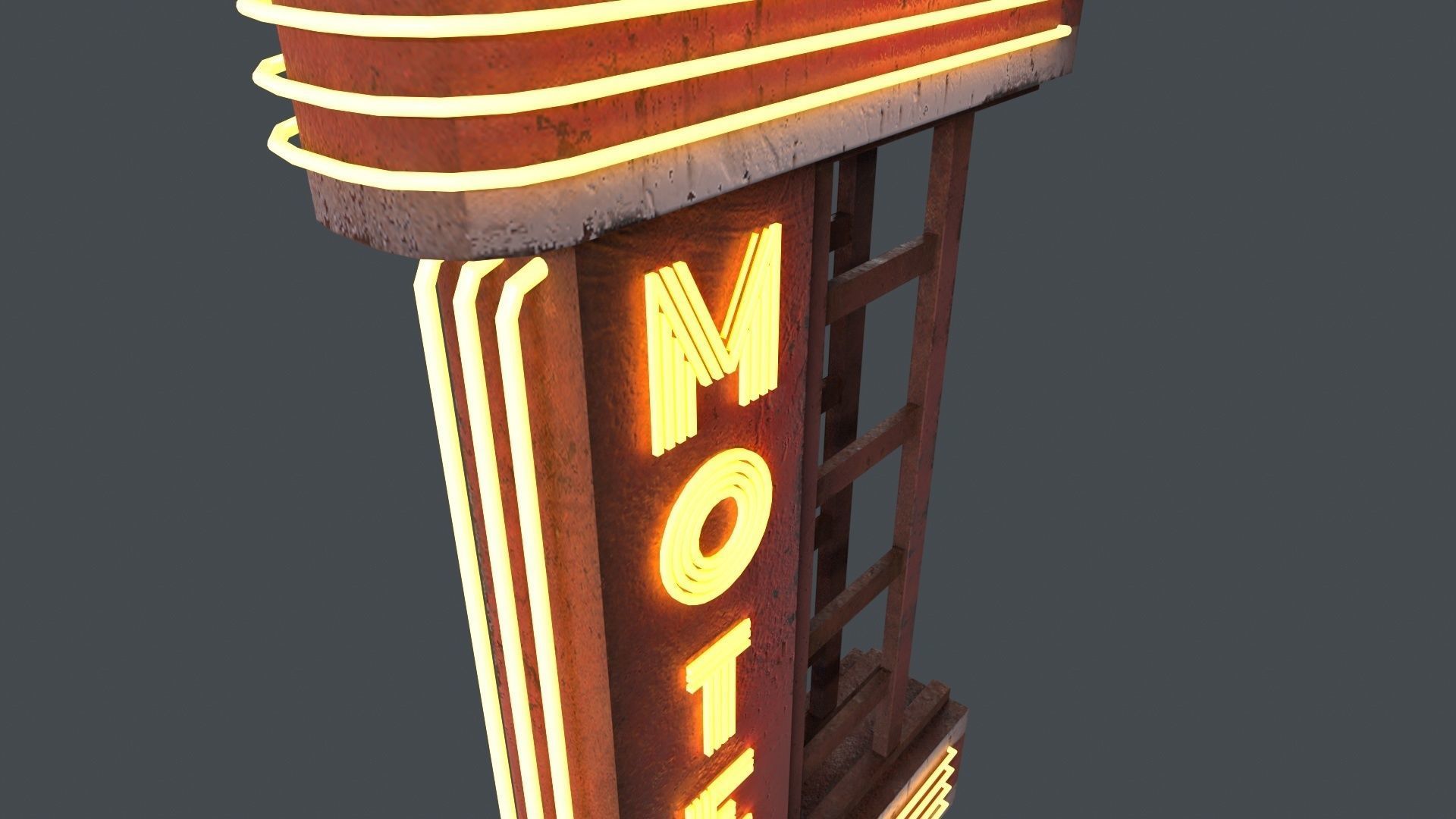 3D model Neon Motel Sign 3D Model VR / AR / low-poly | CGTrader