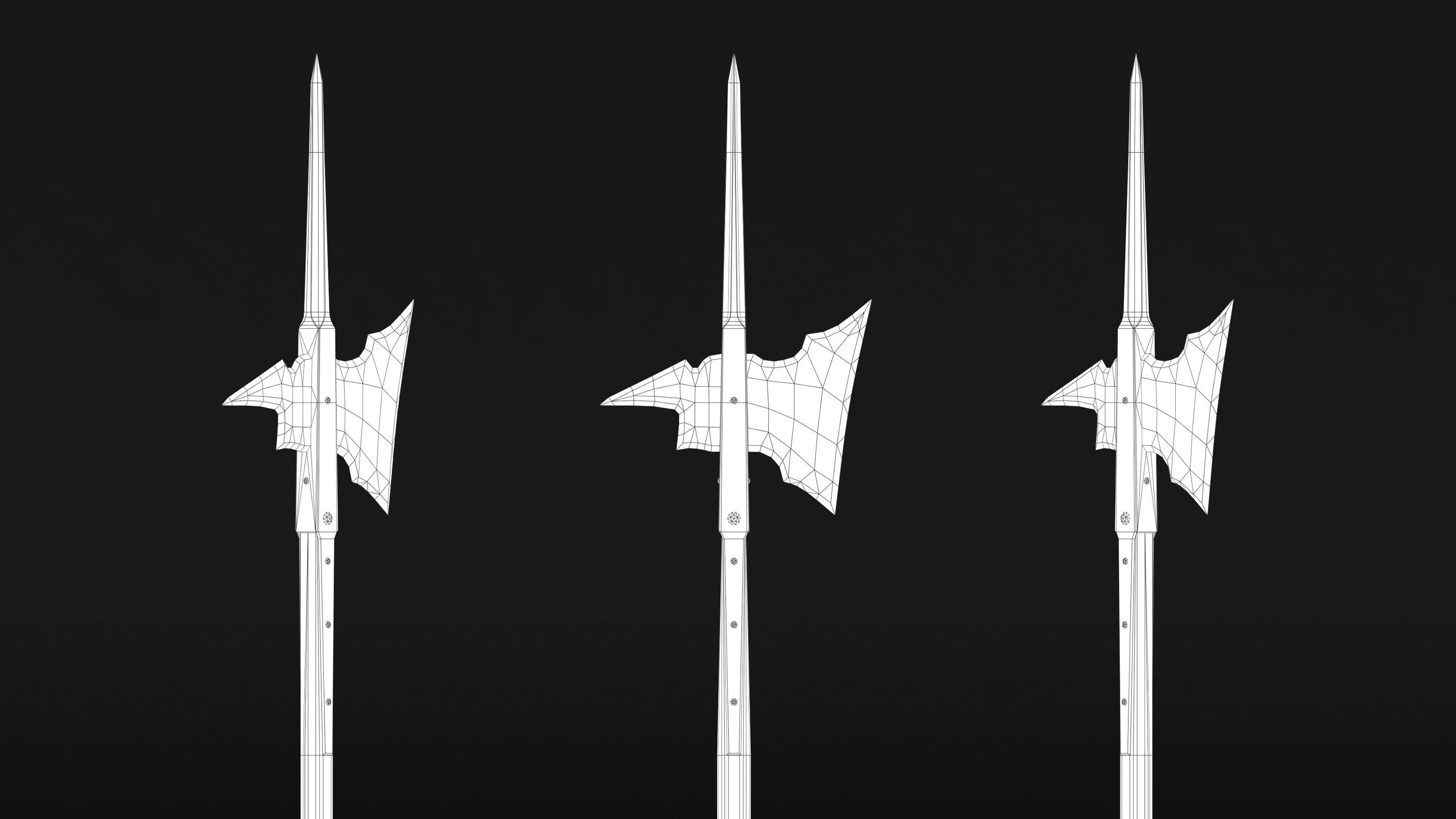 3D model Medieval Halberd - PBR Asset VR / AR / low-poly | CGTrader