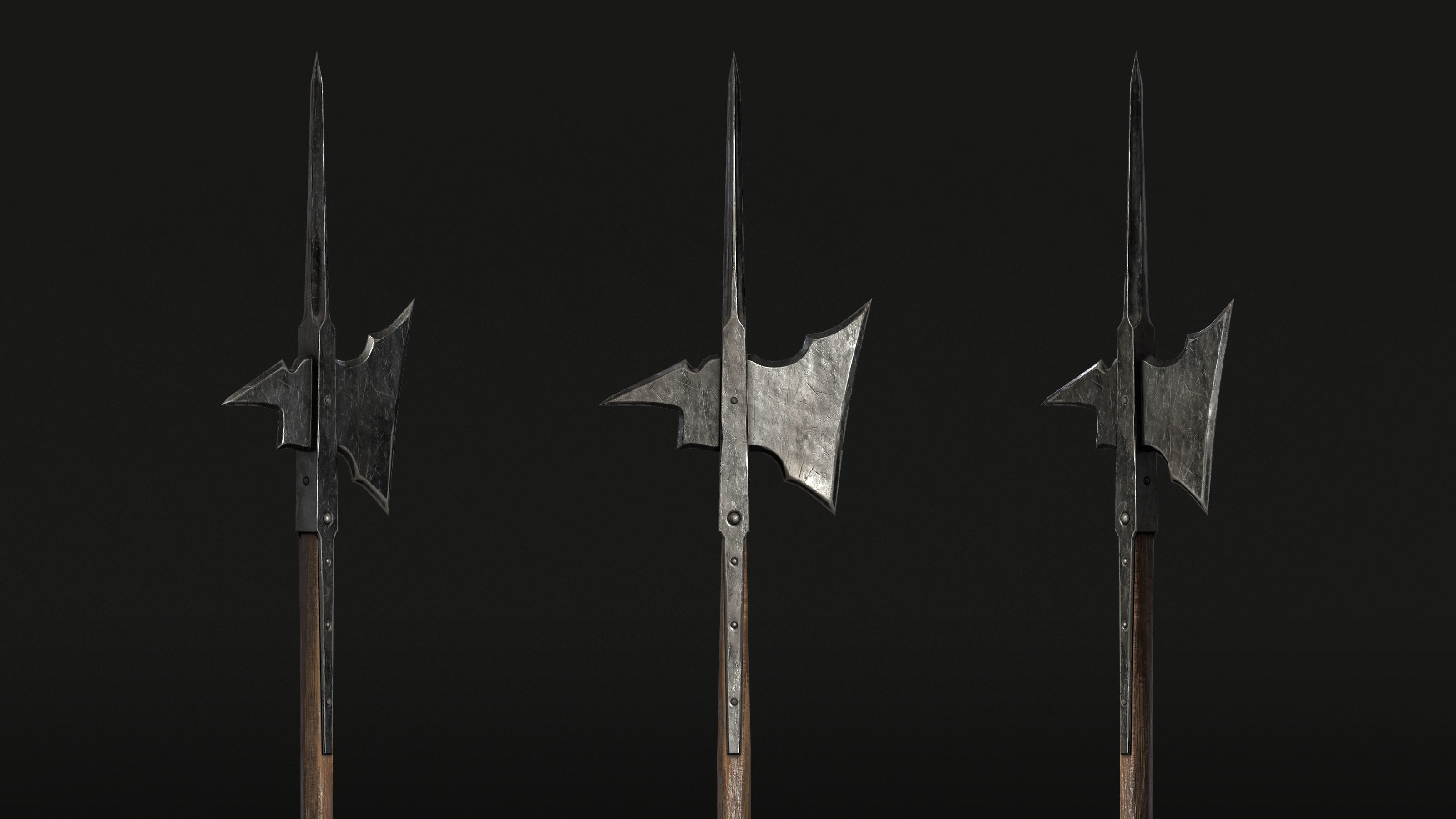 3D model Medieval Halberd - PBR Asset VR / AR / low-poly | CGTrader