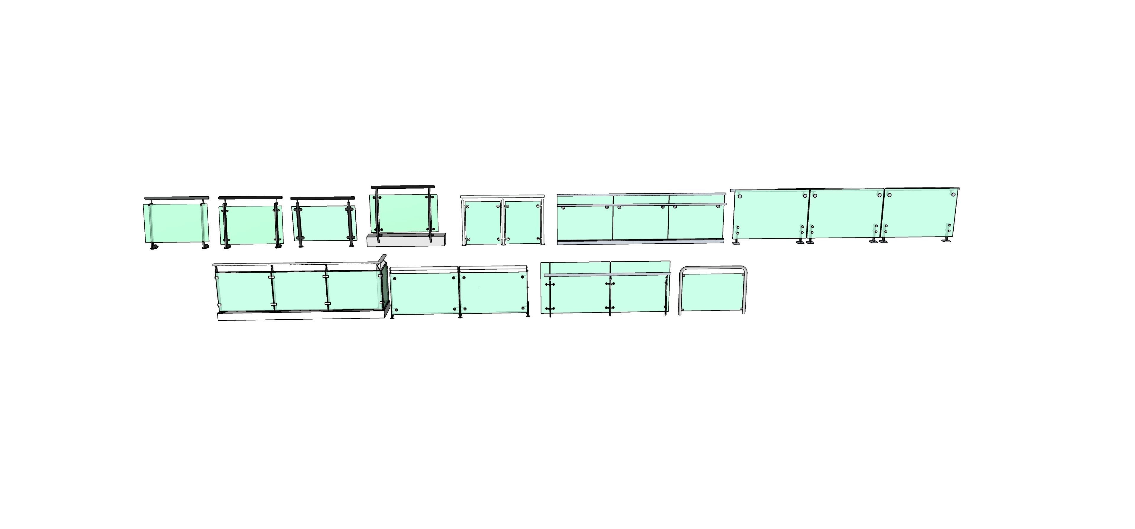 Stainless steel glass railing Balcony 3D model | CGTrader
