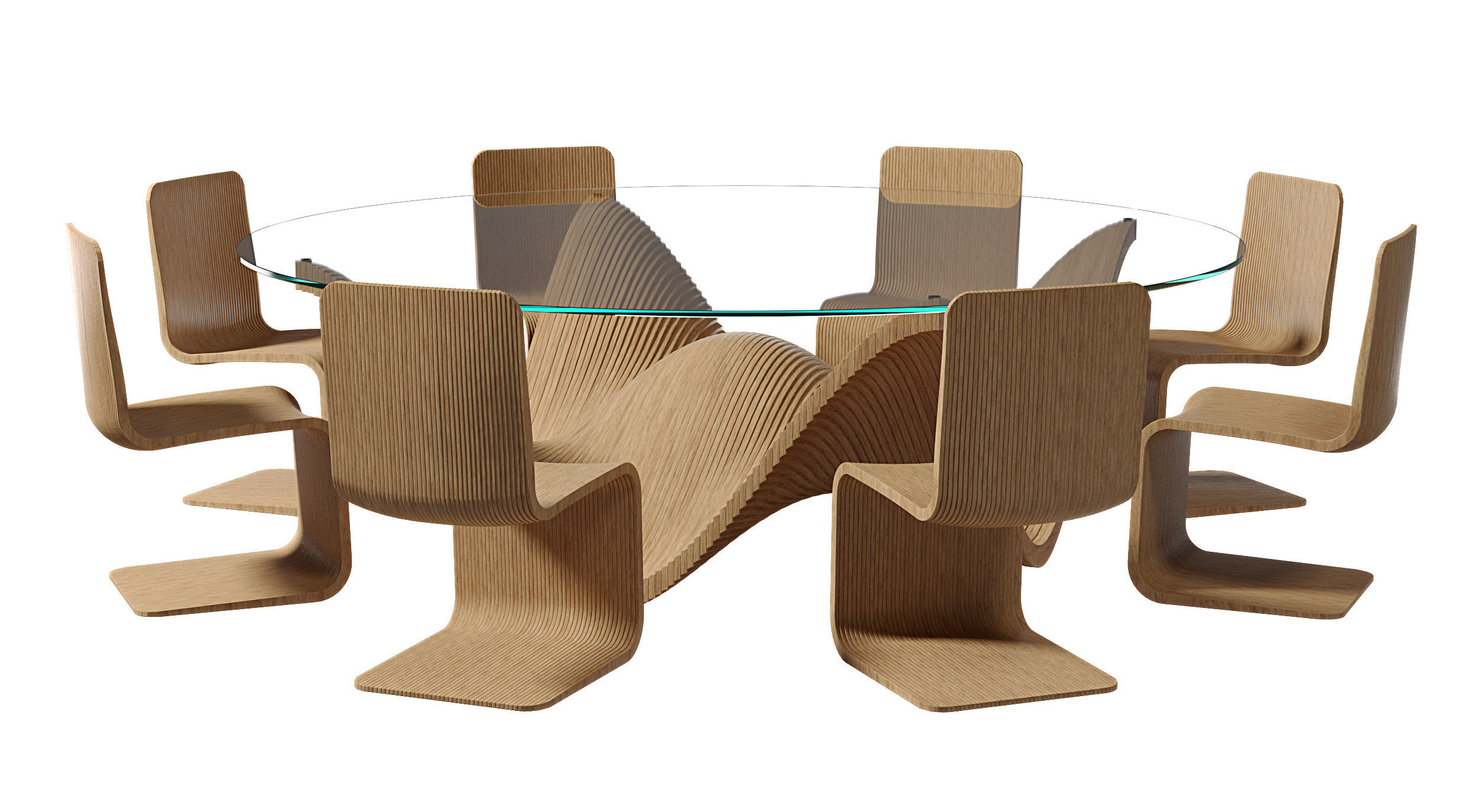 Parametric Table and Chairs 3D model | CGTrader