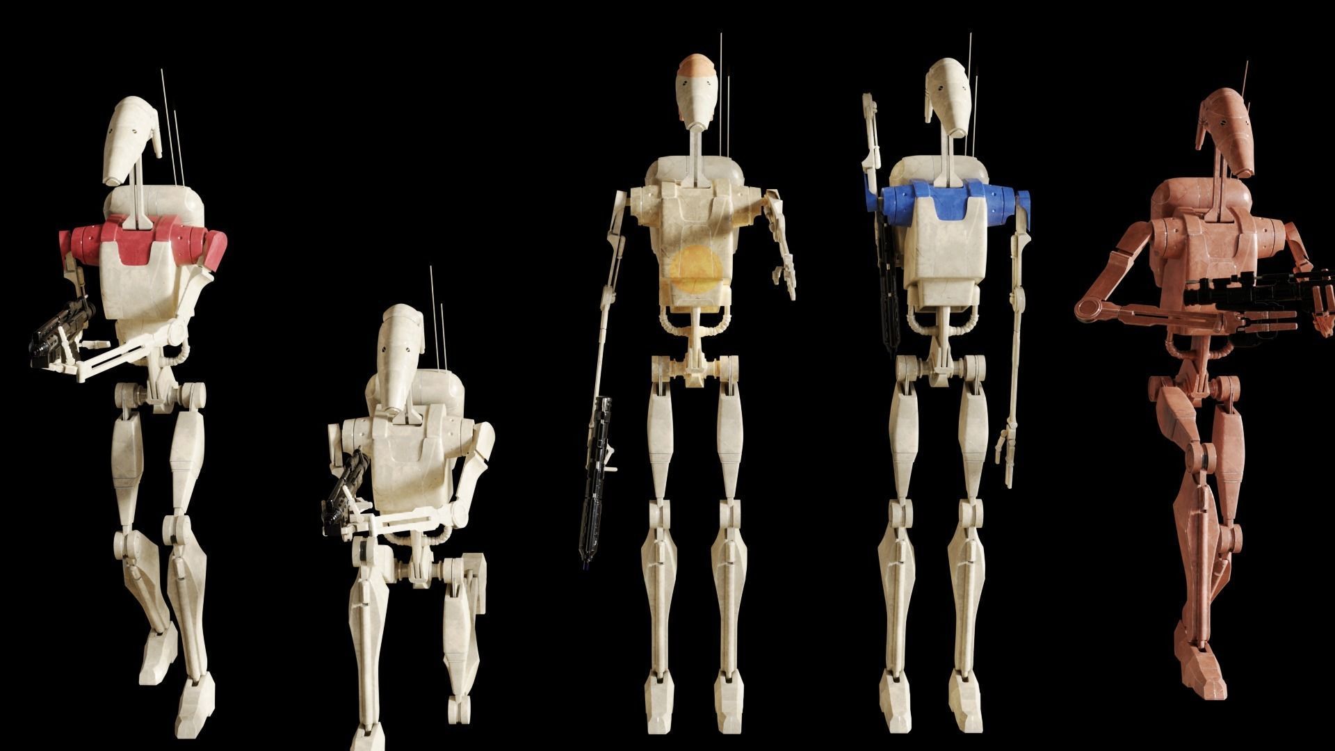 Rigged Battle B1 Droids Star Wars 3D model rigged | CGTrader
