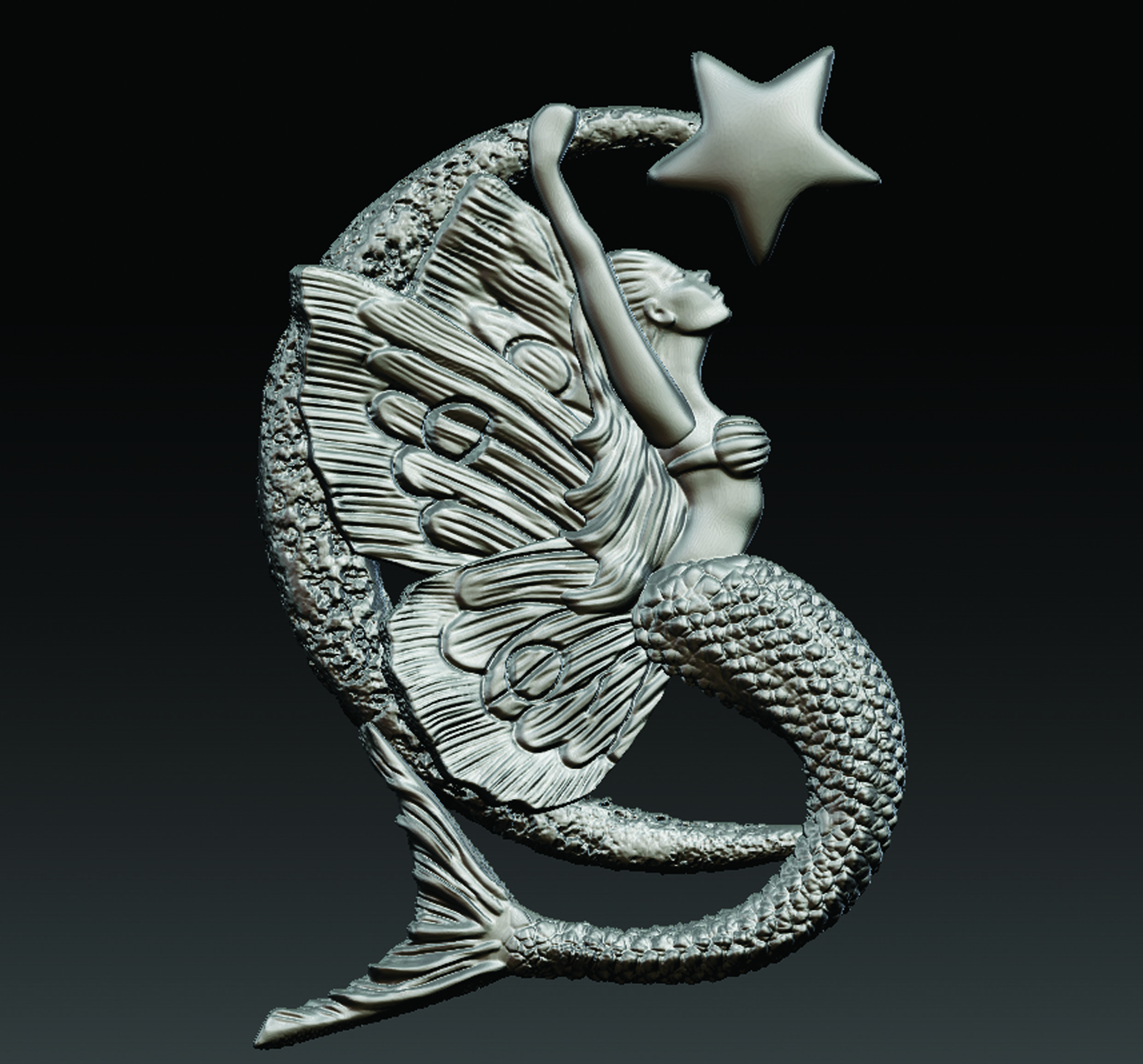 MERMAID PENDANT 3D model 3D printable | CGTrader